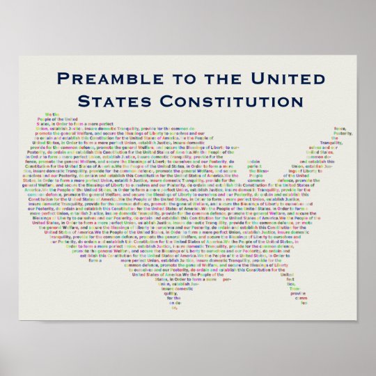Preamble to the United States Constitution Poster | Zazzle.ca