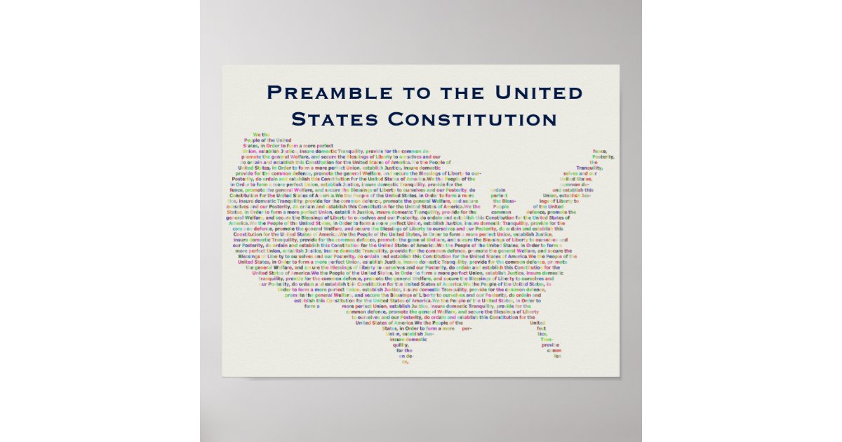 Preamble to the United States Constitution Poster | Zazzle