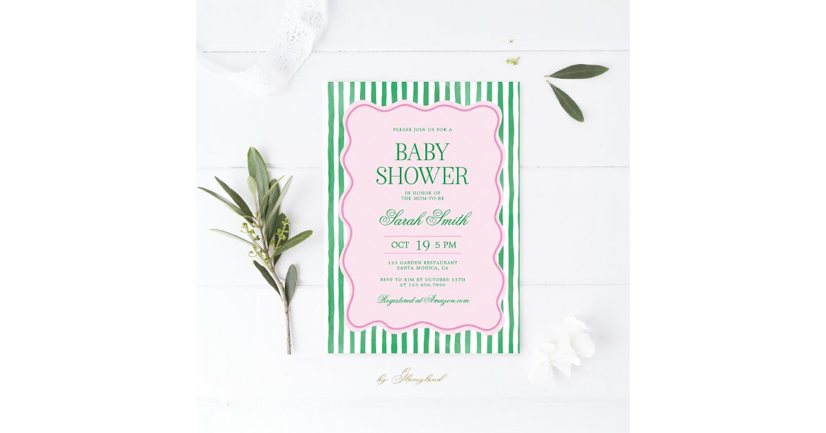 Preppy Baby Shower Invitation | Zazzle