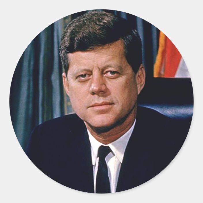 President John F. Kennedy Classic Round Sticker | Zazzle.ca