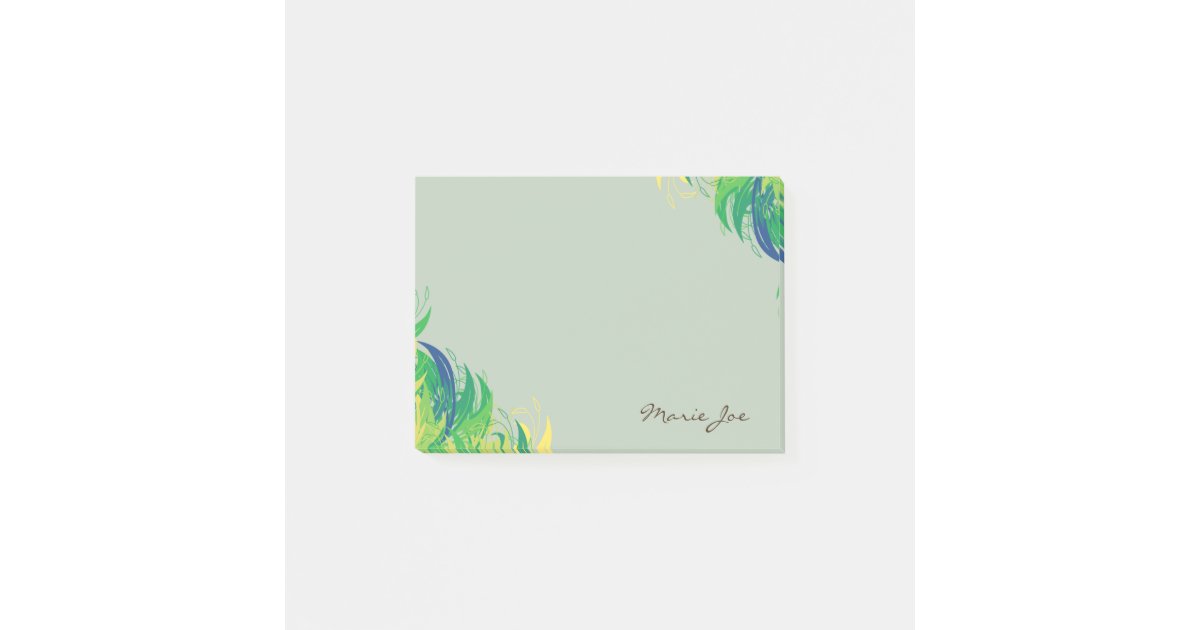 Pretty Floral Boarder Prints Personalized Post-it Notes | Zazzle