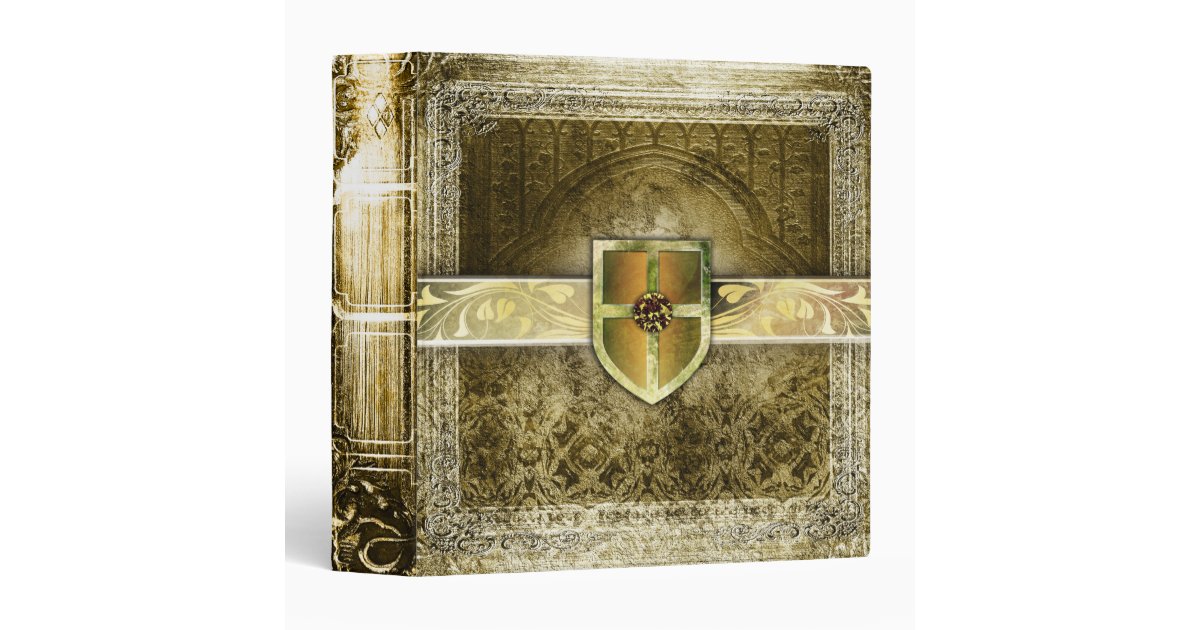 Pretty Gold Fantasy Ancient Tome Binder | Zazzle