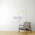 Pretty Golden Yellow Star Photo Overlay Thank You Tapestry | Zazzle
