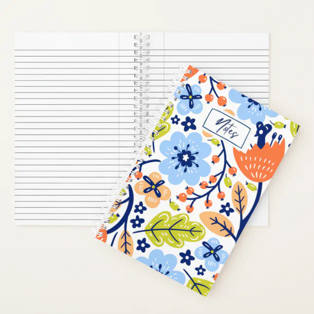 Pretty Notebook Color Floral Pattern | Zazzle