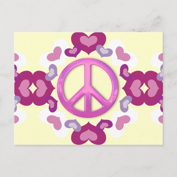 Pink Peace Sign Postcards | Zazzle CA
