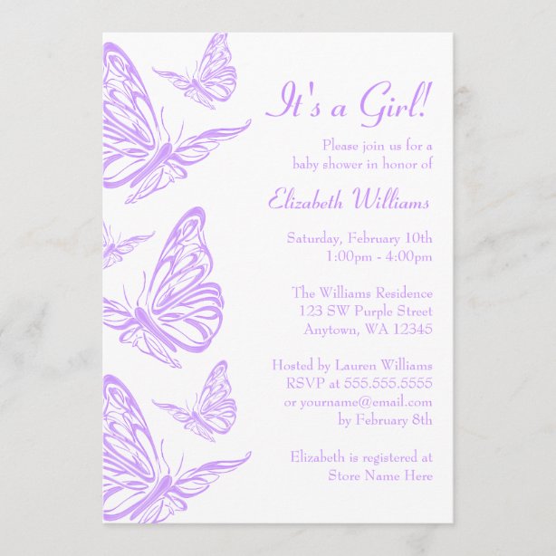 Purple Butterfly Invitations | Zazzle CA