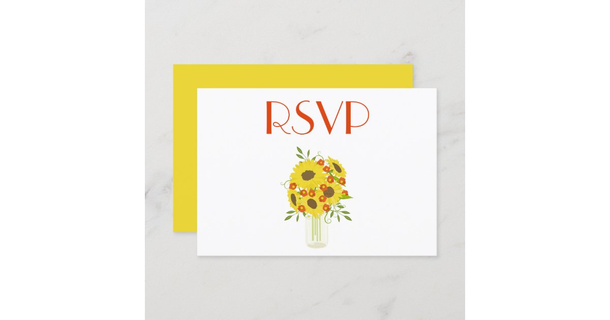 Pretty Sunflower RSVP Invitation | Zazzle