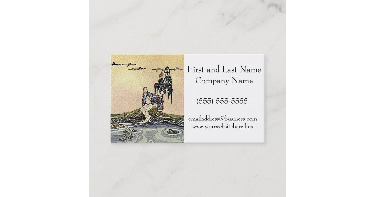 Princess Siren Fairy by the River Sad Romance Art Business Card | Zazzle