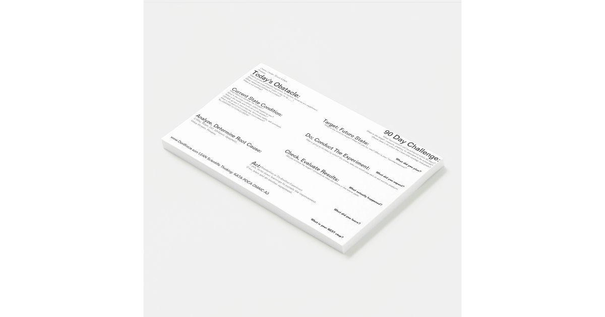Problem Solving Sticky Note, LEAN A3, PDCA, DMAIC Post-it Notes | Zazzle