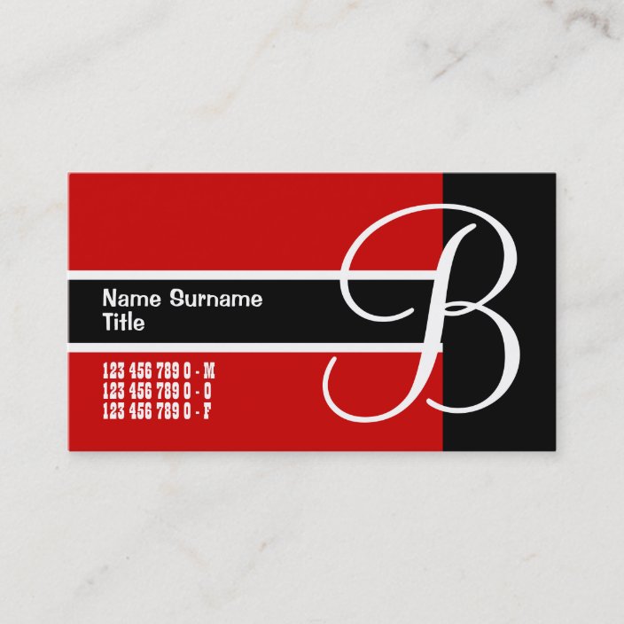 Professional monogram "B" modern CUSTOM Business Card | Zazzle.ca