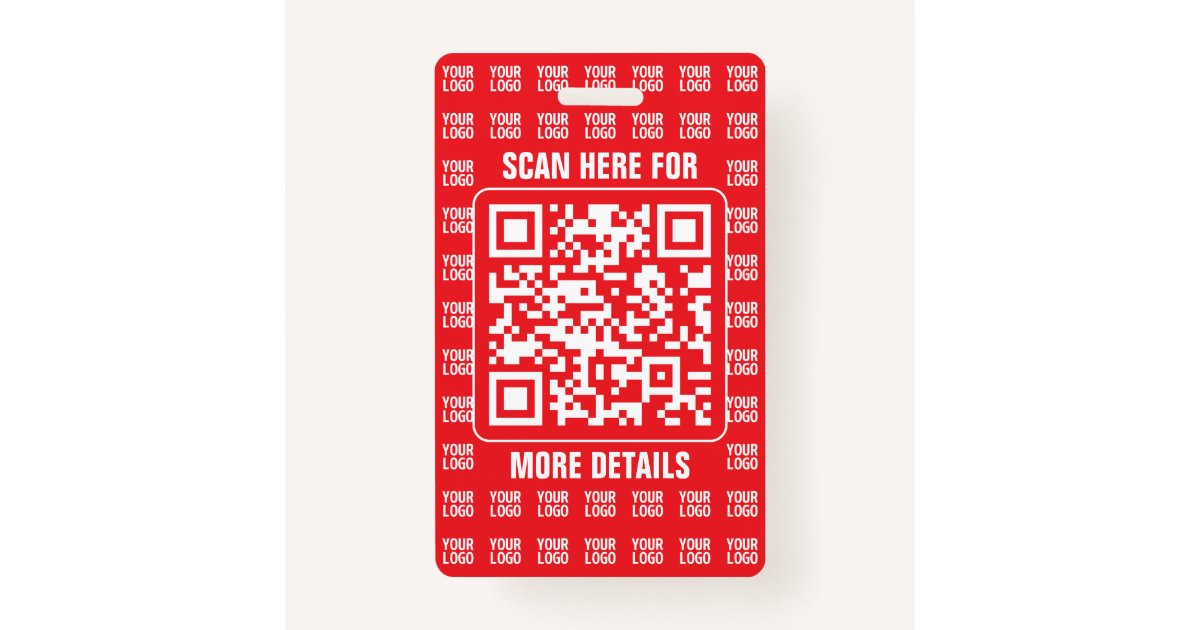 Promotional QR code (editable) with Logo Pattern Badge | Zazzle