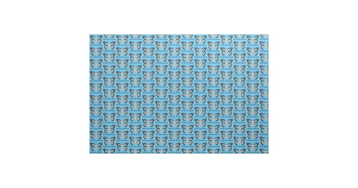Prostate Cancer Awareness with Butterfly Ribbon Fabric | Zazzle