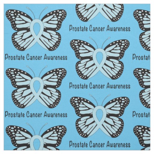 Prostate Cancer Awareness with Butterfly Ribbon Fabric | Zazzle