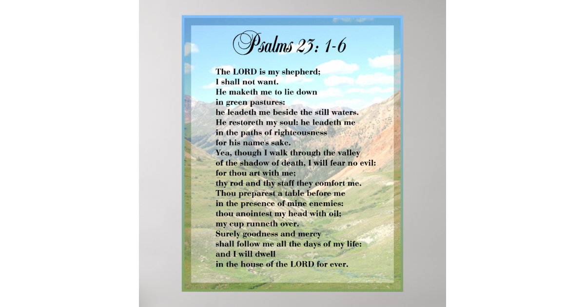 Psalm 23 Framable POSTER PRINT | Zazzle
