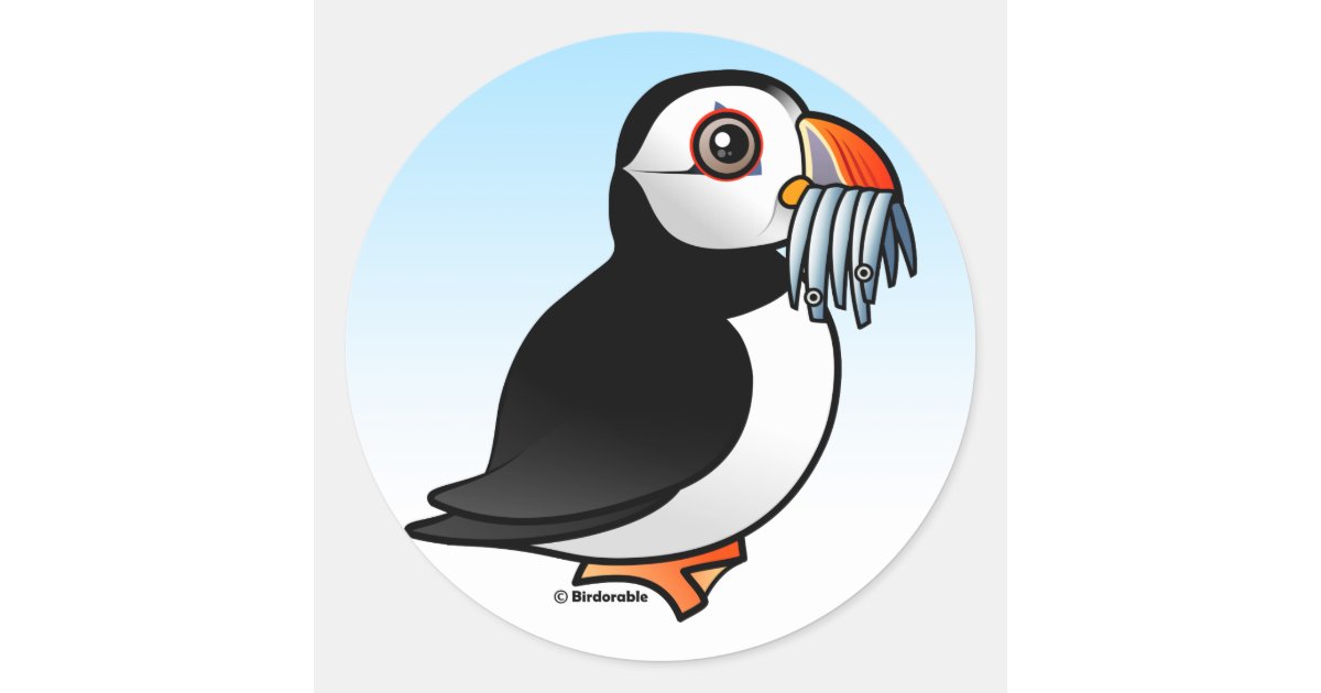 Puffin Prowess Classic Round Sticker | Zazzle