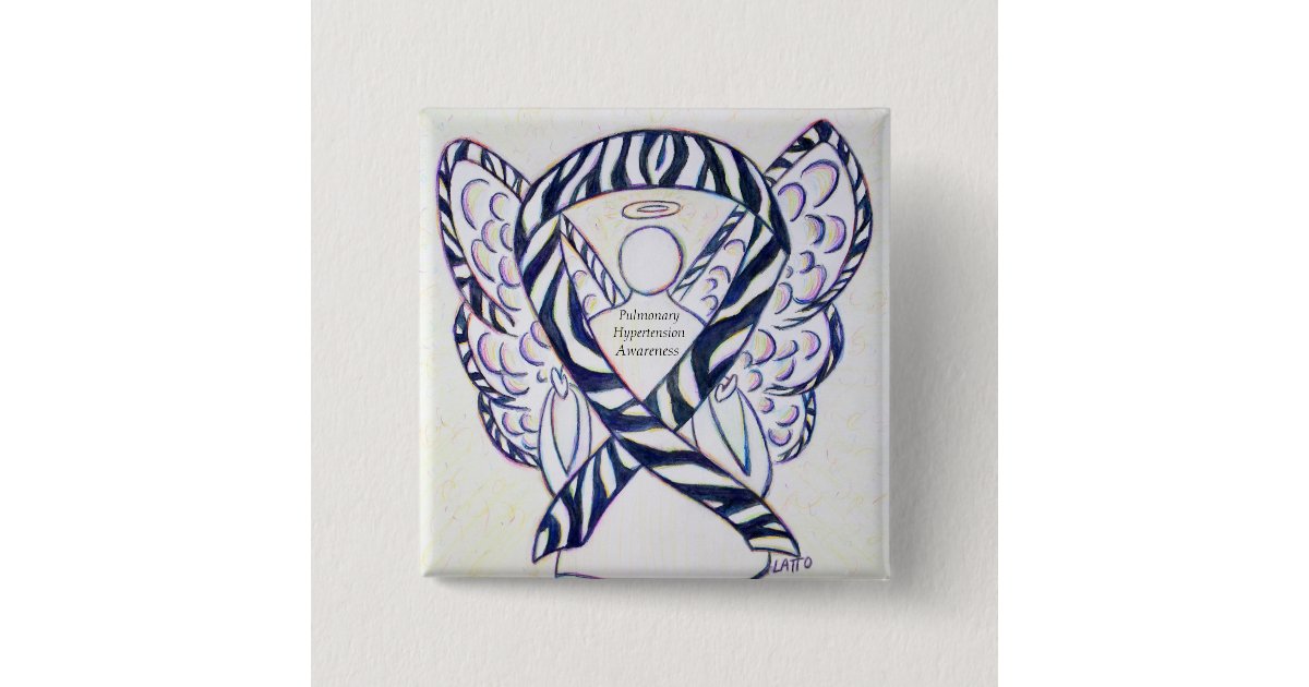 Pulmonary Hypertension Awareness Ribbon Zebra Pin | Zazzle
