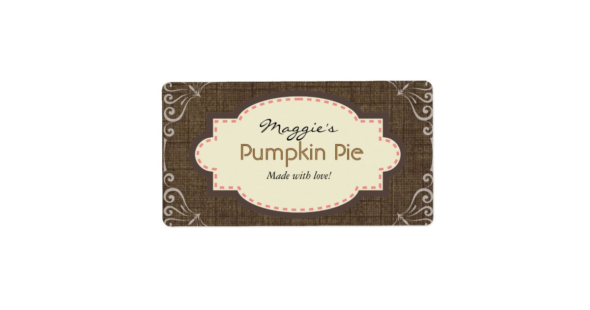 Pumpkin Pie Labels, Custom Template | Zazzle