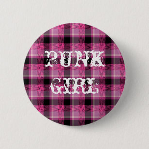 Punk Rock Girl Buttons & Pins | Zazzle CA