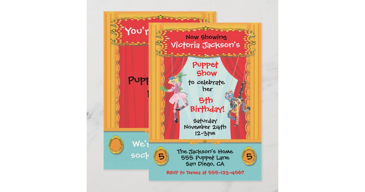 Puppet Show Party Invitation | Zazzle