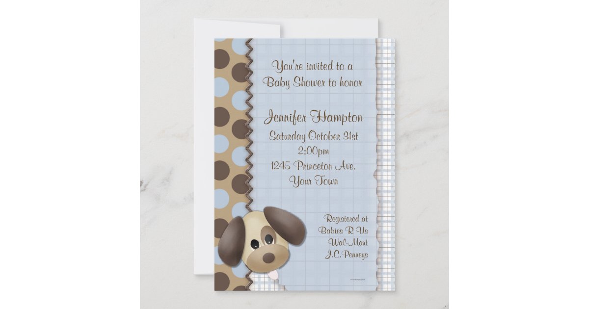 Puppy Dog Baby Shower Invitation | Zazzle