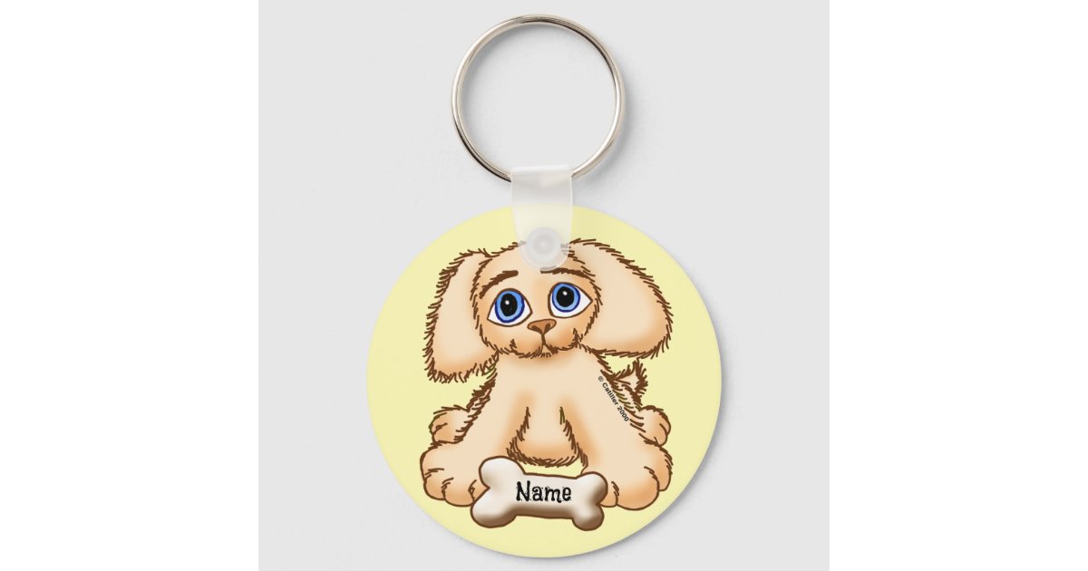 Puppy Dog Bone Keychain | Zazzle