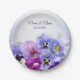 Purple Lilac Pansy Floral Rustic Wedding Party Paper Plate | Zazzle