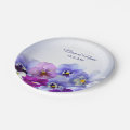 Purple Lilac Pansy Floral Rustic Wedding Party Paper Plate | Zazzle