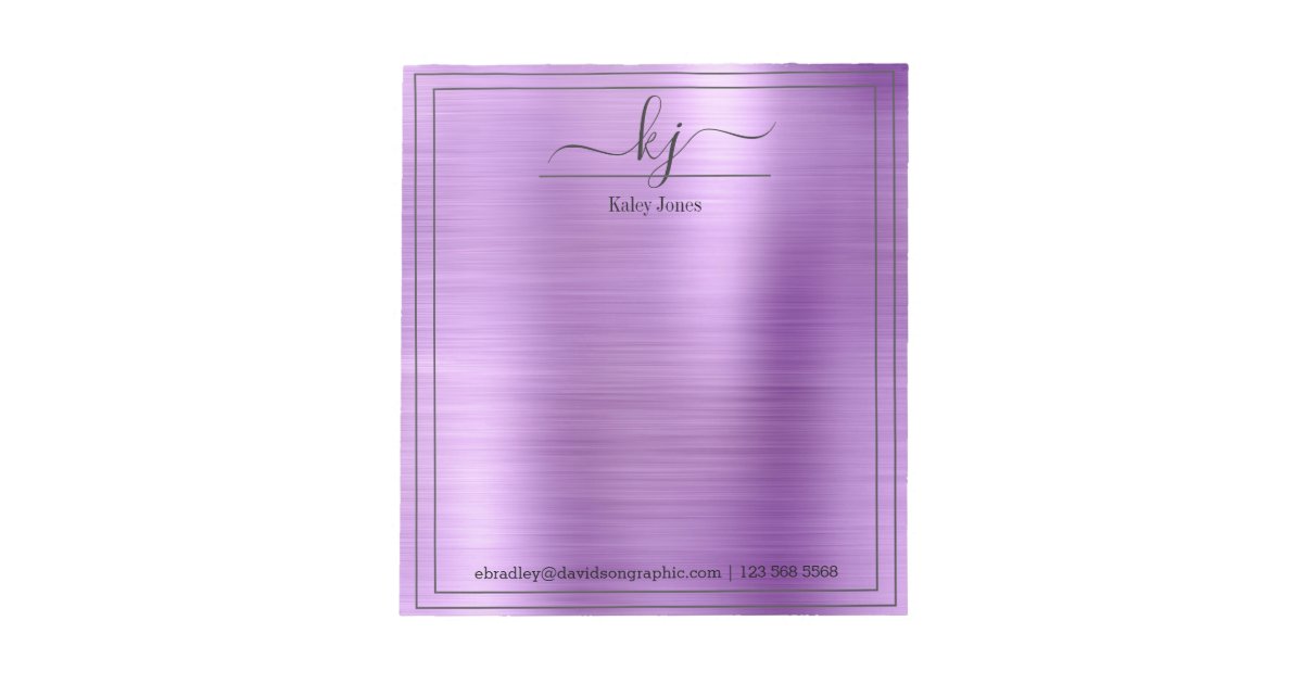 Purple Personalized Name | From The Desk Of Notepad | Zazzle