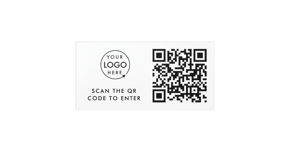 QR Code Access Control | Scan to Enter Office Logo Door Sign | Zazzle