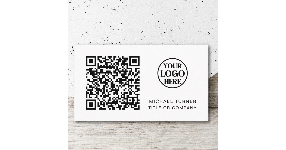 QR Code Business Logo Modern Professional Business Card | Zazzle