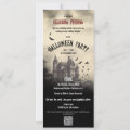 QR Code Vintage Dracula Vampire Bats Halloween Invitation | Zazzle