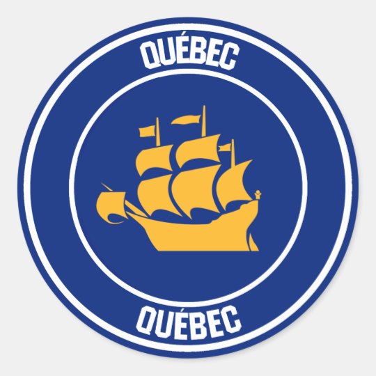 Quebec City Round Emblem Classic Round Sticker | Zazzle.ca