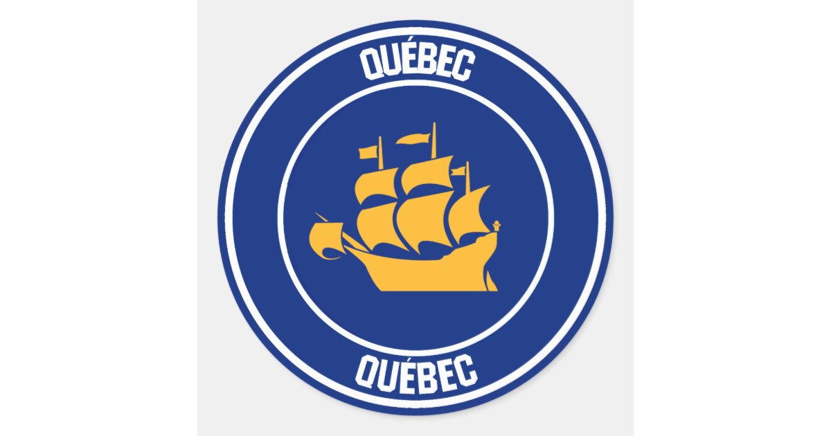 Quebec City Round Emblem Classic Round Sticker | Zazzle