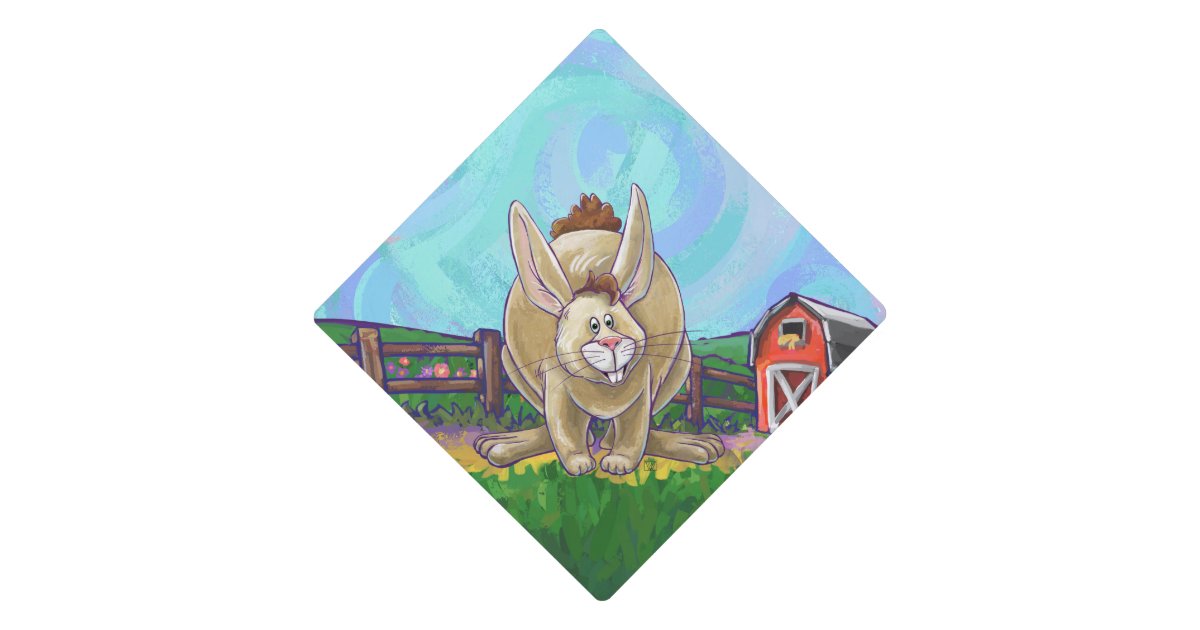Rabbit Party Centre Graduation Cap Topper | Zazzle