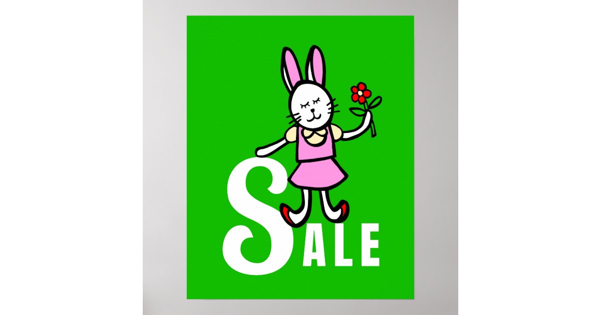 Rabbit Sale Sign, Boutique Poster, Retail Signage Poster | Zazzle