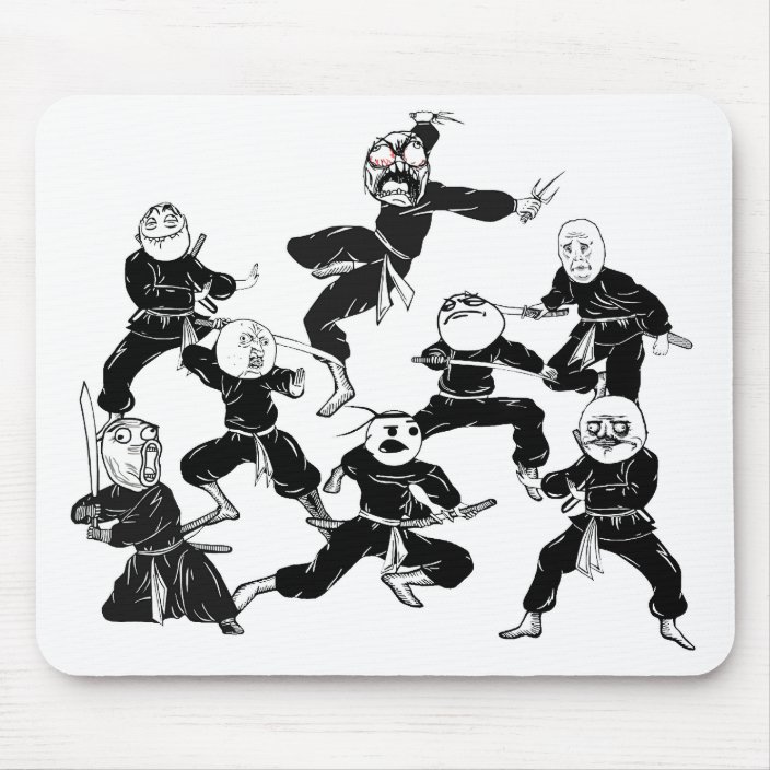 Rage Comic Meme Faces Ninja Gang Mousepad | Zazzle.ca