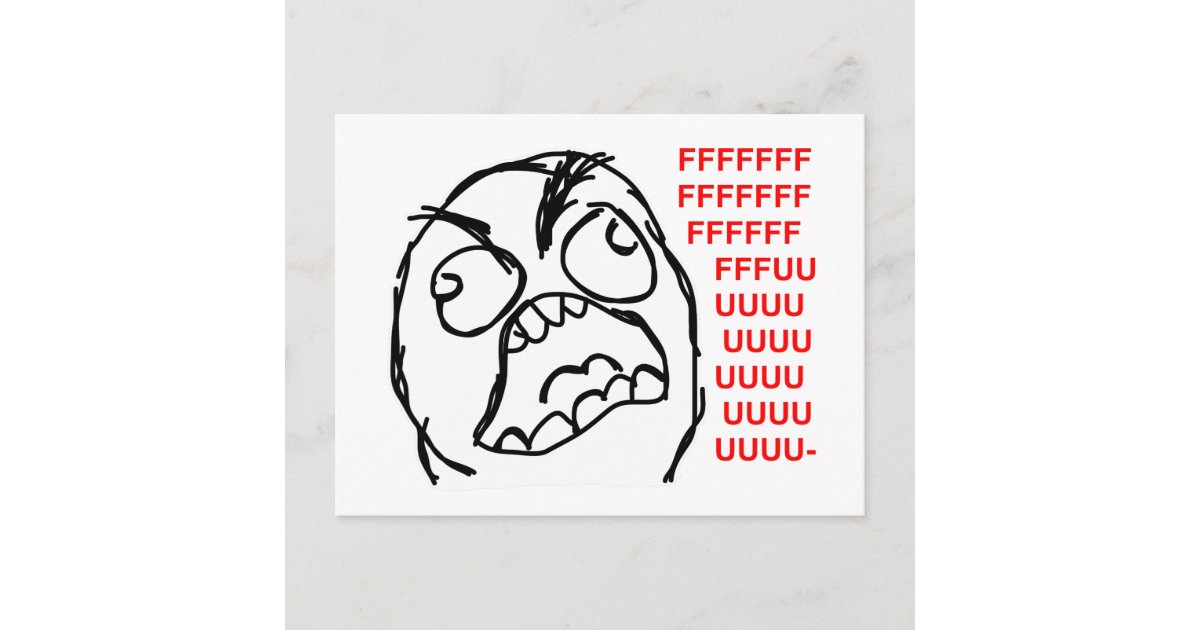 rage face rage comic meme lol rofl postcard | Zazzle