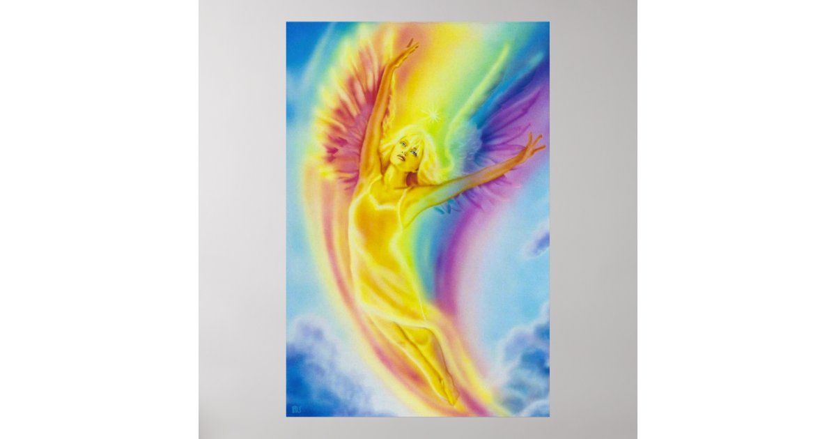 Rainbow Angel by Lisa Iris Poster | Zazzle