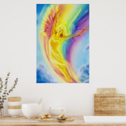 Rainbow Angel by Lisa Iris Poster | Zazzle