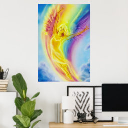 Rainbow Angel by Lisa Iris Poster | Zazzle