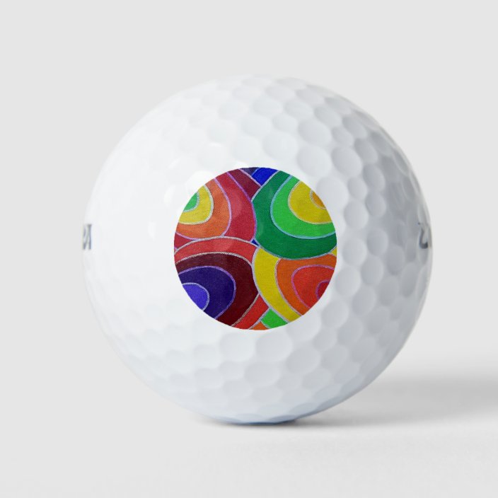 Rainbow Colours Spirals Golf Balls | Zazzle.ca