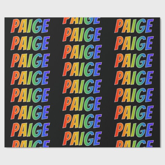 Rainbow First Name "PAIGE"; Fun & Colourful Wrapping Paper | Zazzle.ca