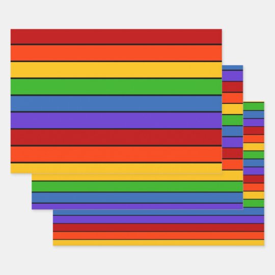 Rainbow Stripes Lines Wrapping Paper Sheet | Zazzle.ca