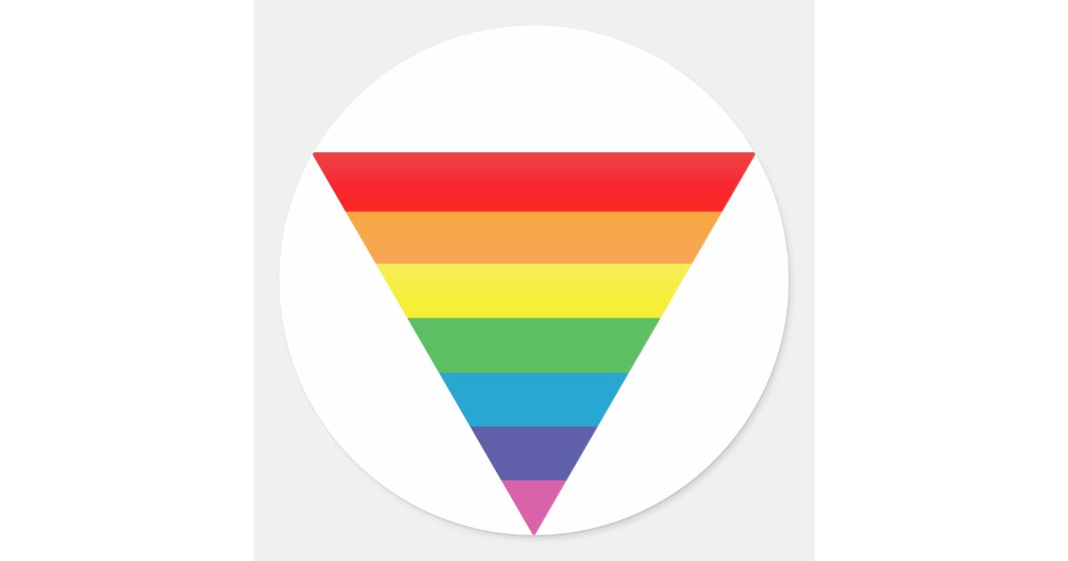 rainbow triangle. classic round sticker | Zazzle