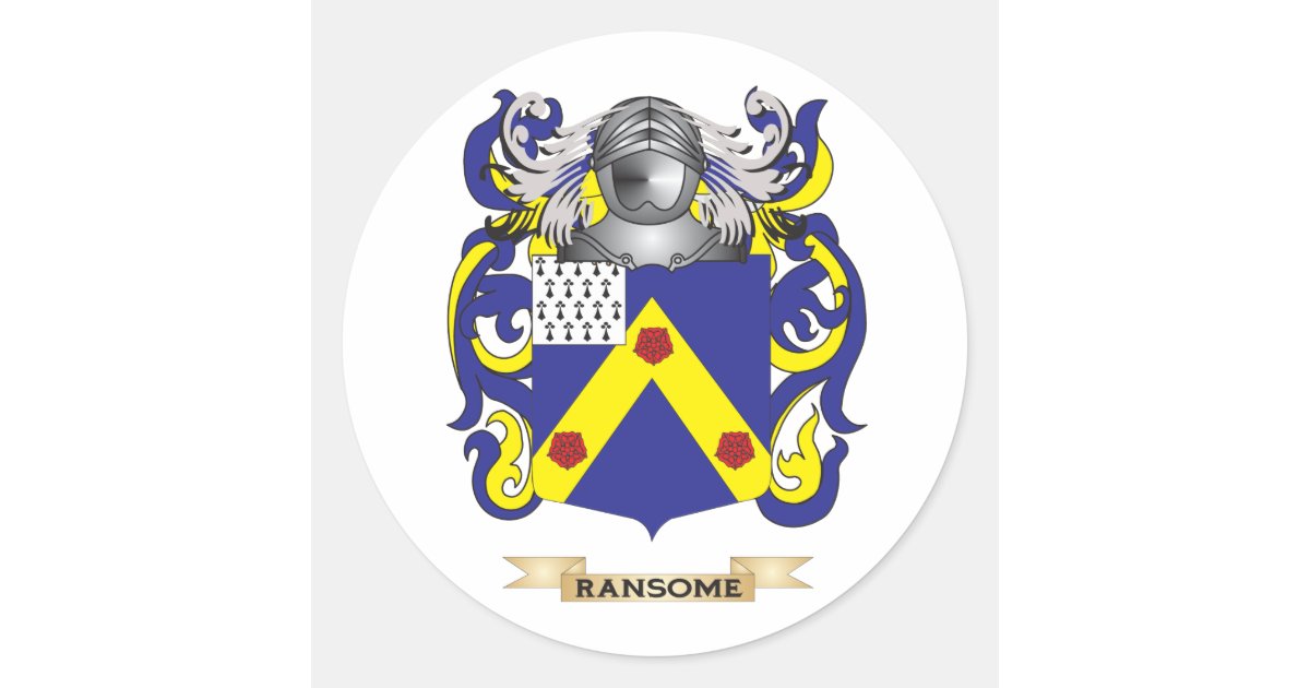 Ransome Coat of Arms (Family Crest) Classic Round Sticker | Zazzle