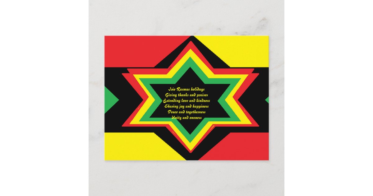 rasta christmas postcards-irie rasmas postcard | Zazzle