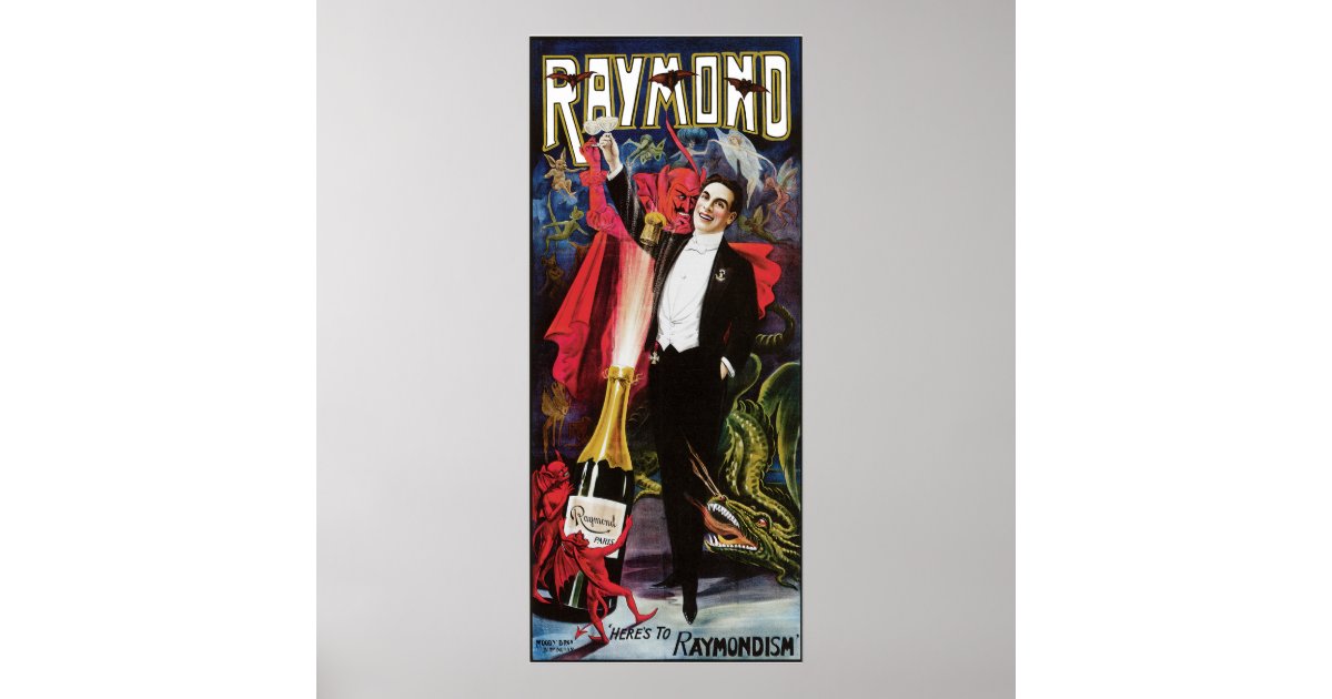 Raymond The Great ~ Magician Vintage Magic Act Poster | Zazzle