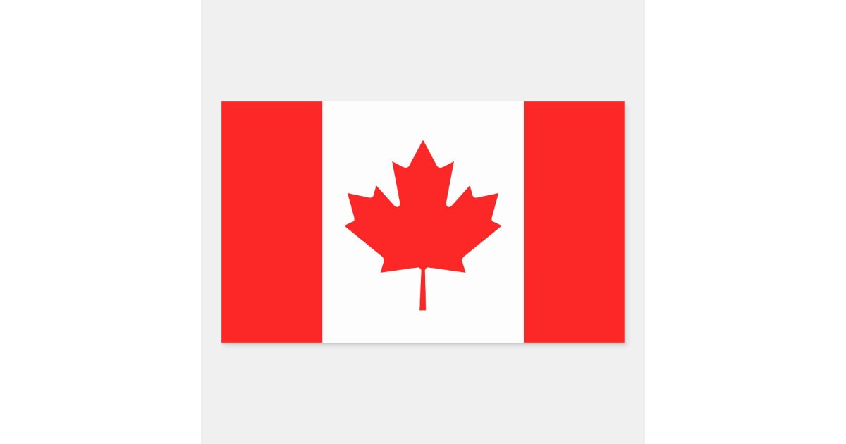 Rectangle sticker with Flag of Canada | Zazzle