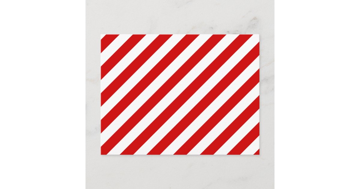 Red and White Diagonal Stripes Pattern Postcard | Zazzle