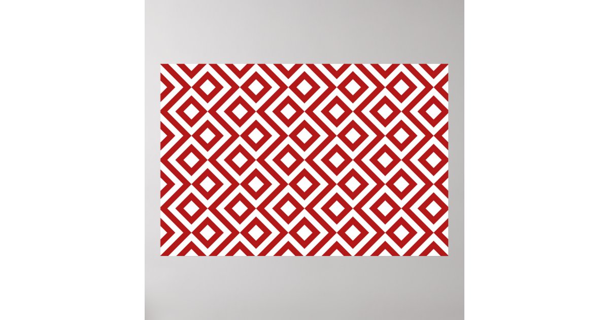 Red and White Meander Poster | Zazzle
